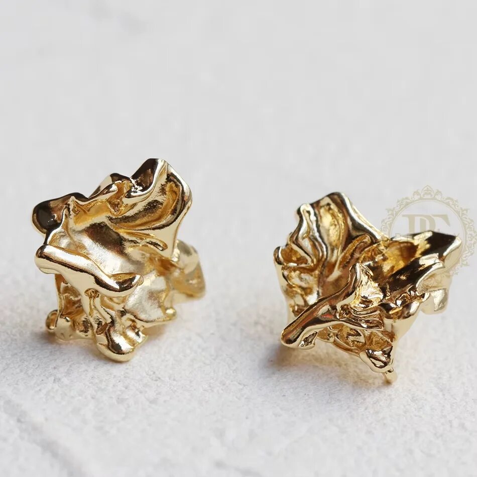 Серьги из латуни, K-Gold Plated, 19mm