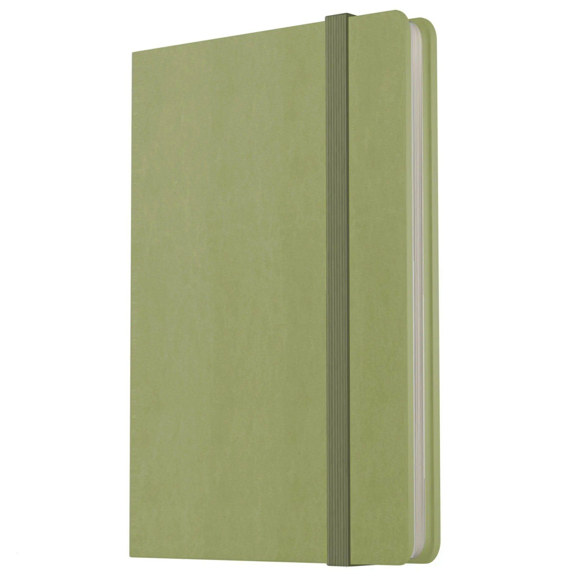 Книга для записей А4- 96л кл. "Joy Book. Чай матча" иск. кожа, тонир. блок, скругл. углы, ляссе, резинка