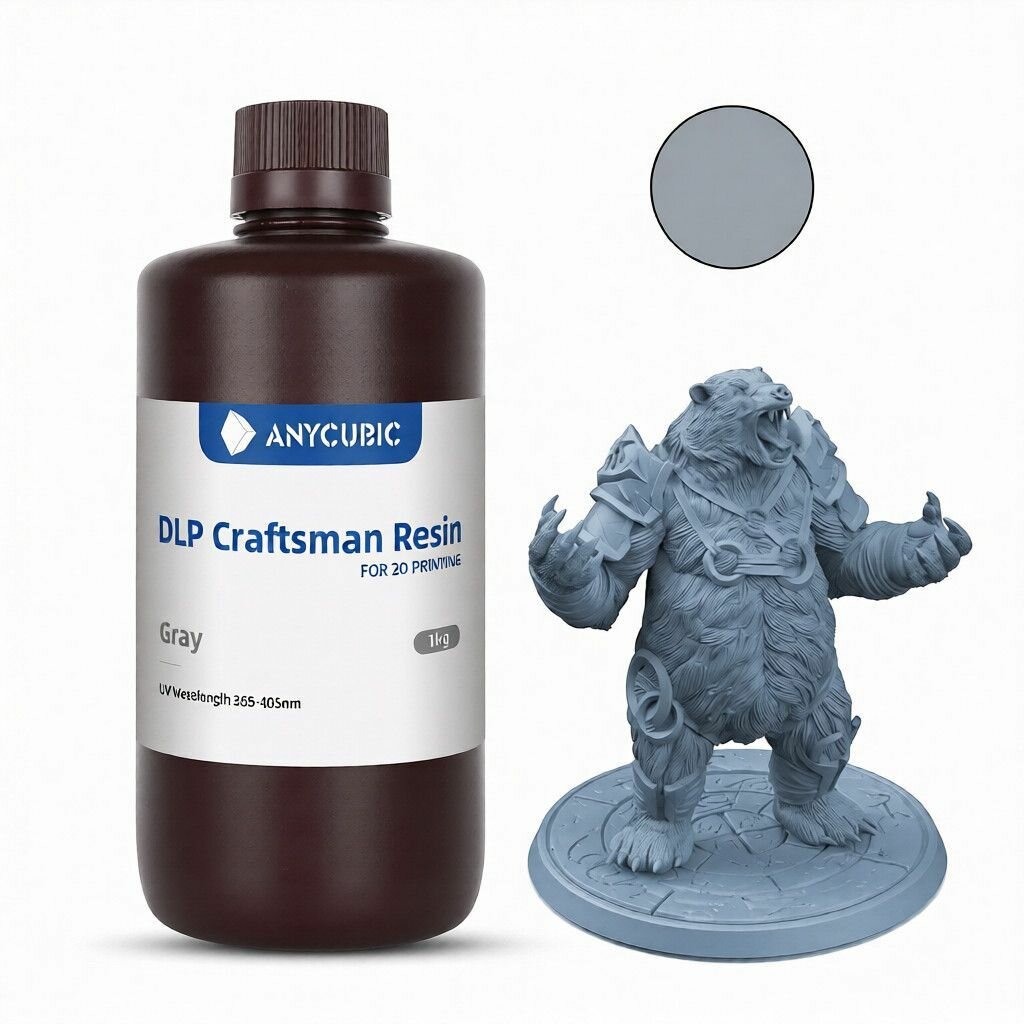 Фотополимерная смола Anycubic DLP Craftsman Resin для 3D принтера 405нм Серая 1 литр