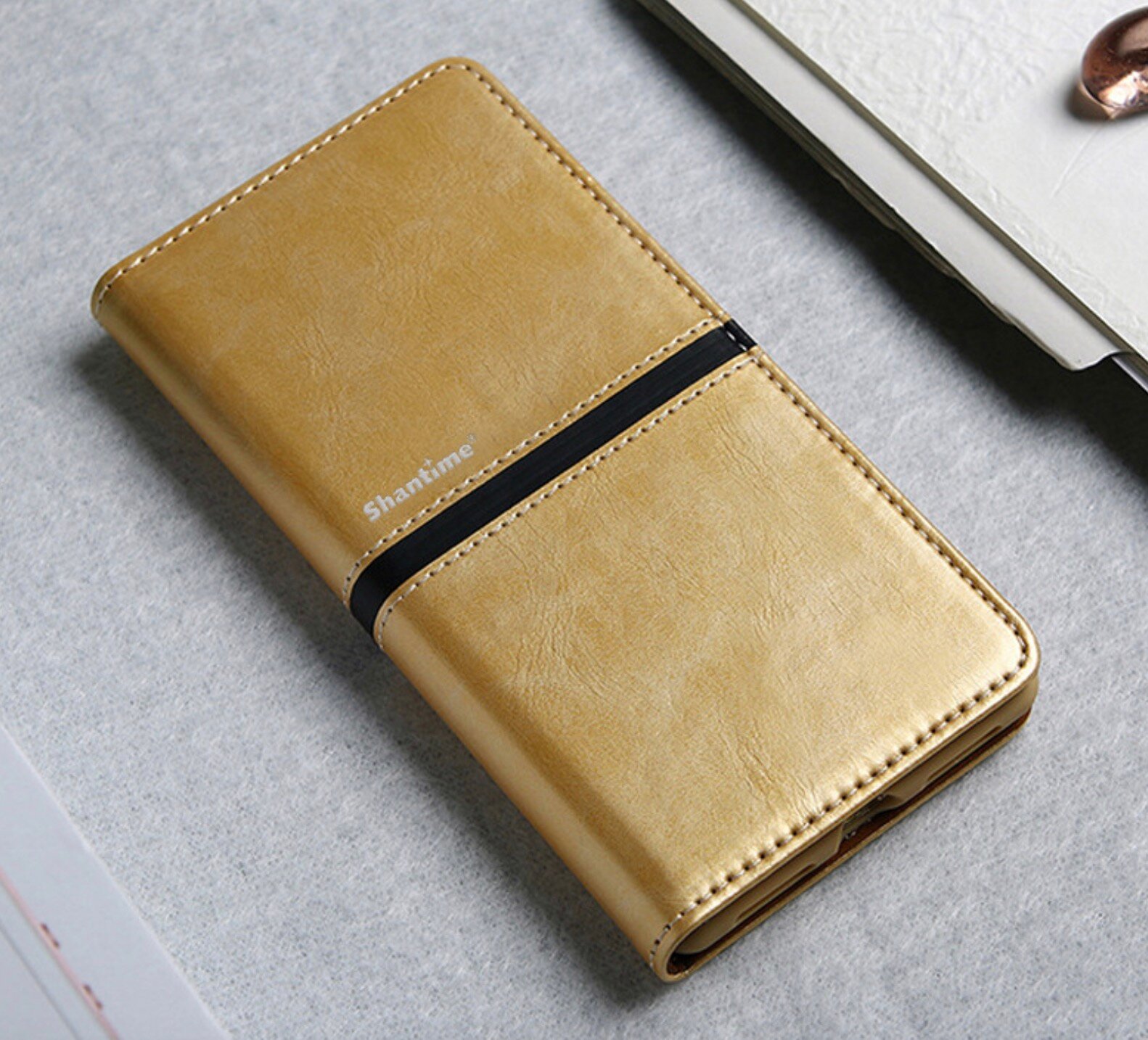 Чехол-книжка MyPads SNE-LX1, для Huawei Mate 20 Lite, водоотталкивающий, золотой, металл