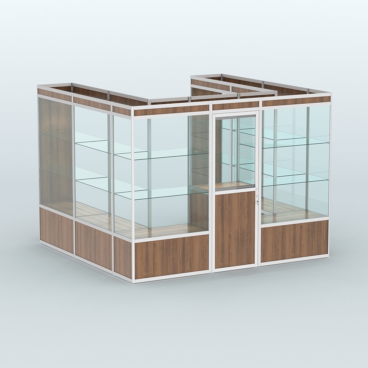 Павильон из профиля пристенный №5б (6,75 кв. м), Орех