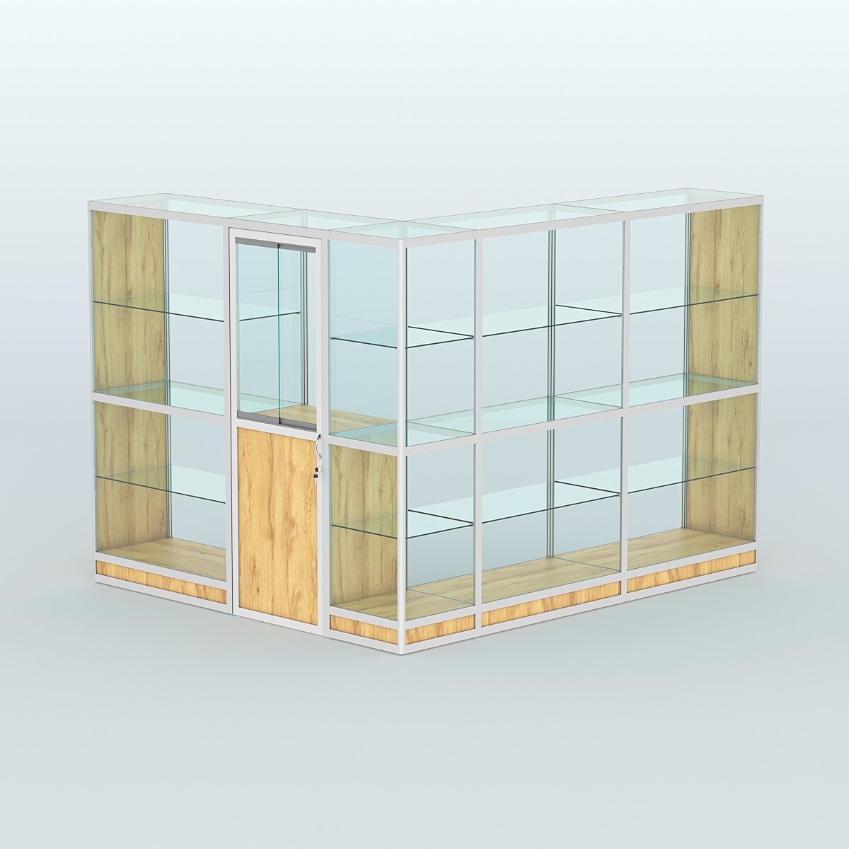 Павильон из профиля угловой №1г (5,5 кв. м), Дуб Золотистый