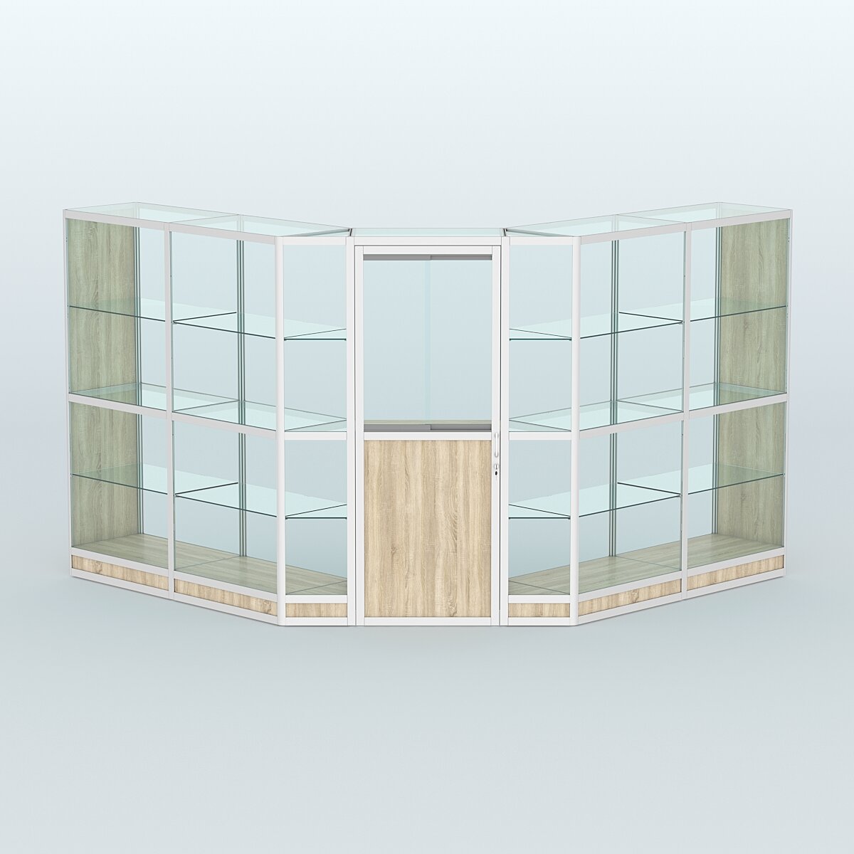 Павильон из профиля угловой №7г (9 кв. м), Дуб Сонома