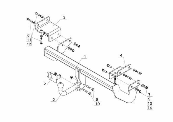 Фаркоп для Kia Ceed универсал 2012-2018 Тип шара: A. Нагрузки: 1500/75 кг, KI 26