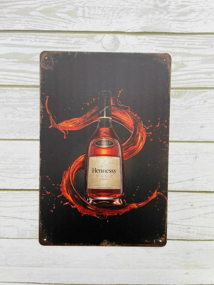 Декор на стену табличка металлическая Hennessy