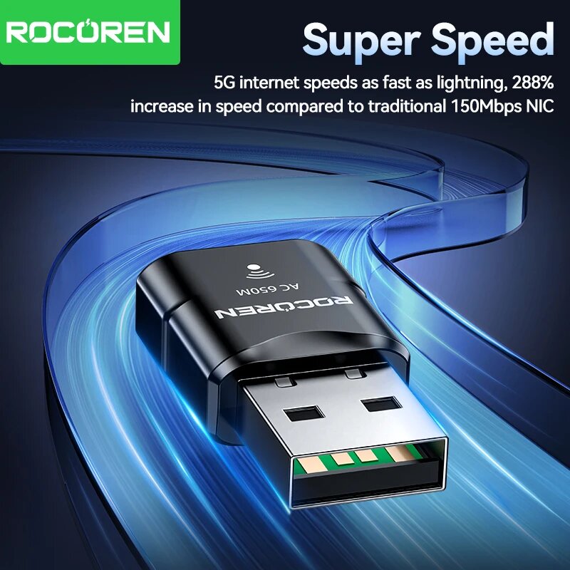 Rocoren USB Wi-Fi адаптер 650 Мбит/с — фото 1