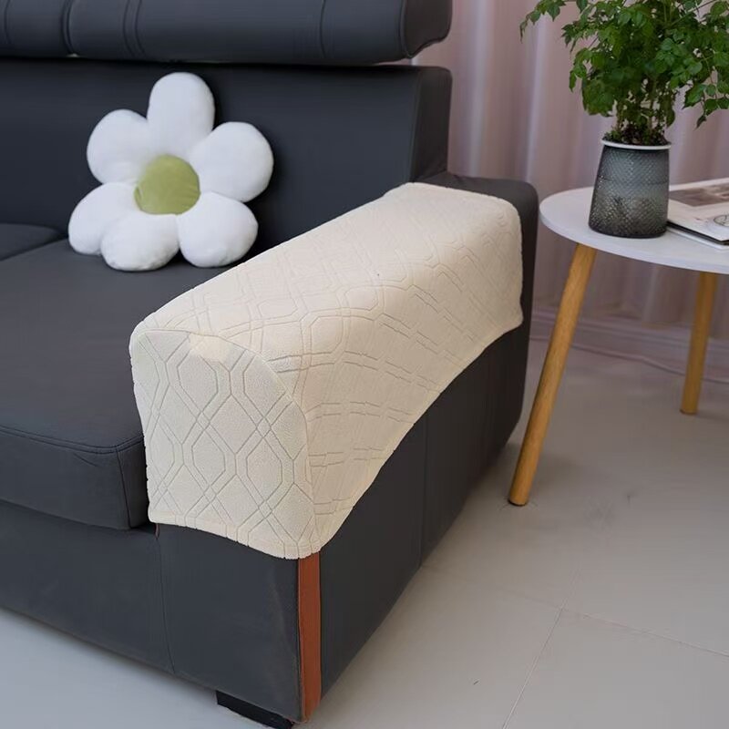 AUQ Чехлы для подлокотников дивана 2 шт, утолщенный дизайн, удобные и мягкие, белые.