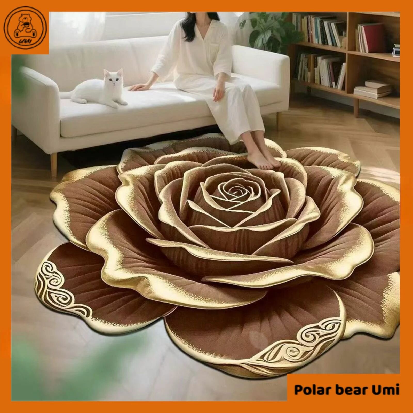 Ковер 3D цветок пиона