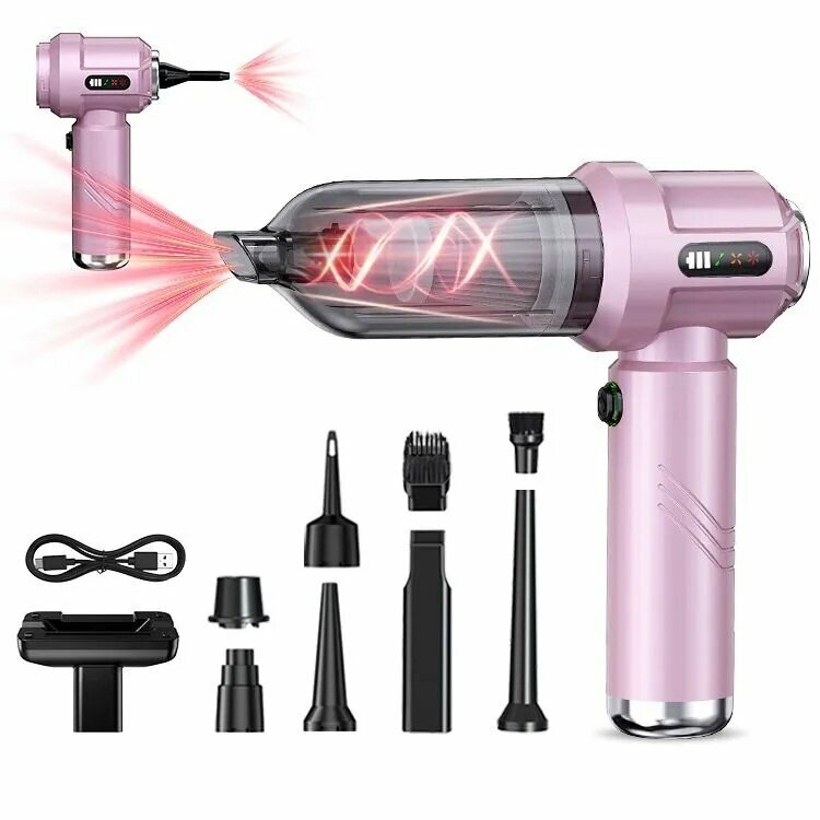 Портативный пылесос для автомобиля и дома с большой мощностью всасывания 2 в 1: пылесос и inflater для inflater