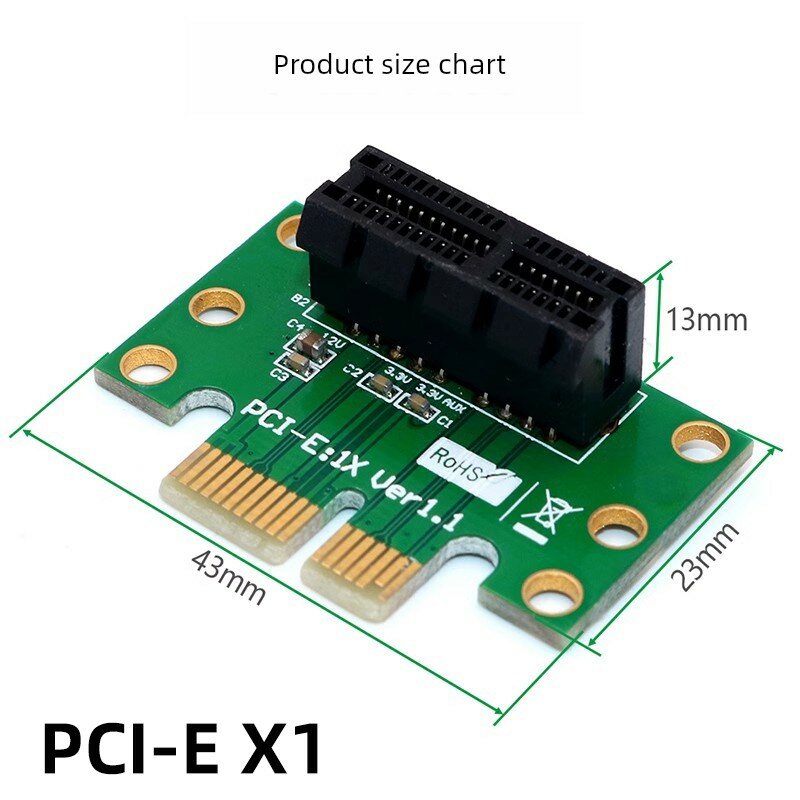 PCIe x1 адаптер, 90-градусный угол для расширения видеокарты в серверном корпусе