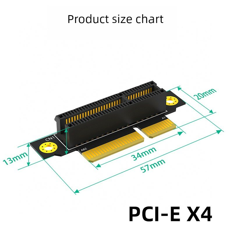 PCIe x4 1U адаптер, 90-градусный угол для установки видеокарты в серверный корпус