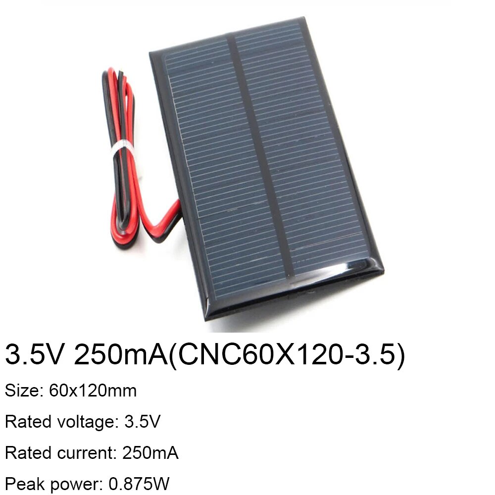 Солнечная панель 3.5V 250mA 60x120mm