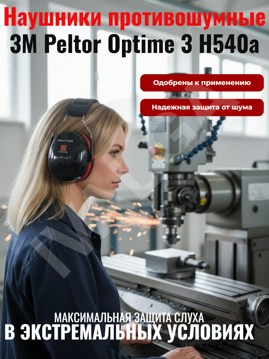 Противошумовые наушники 3M Peltor Optime 3 H540a С Оголовьем