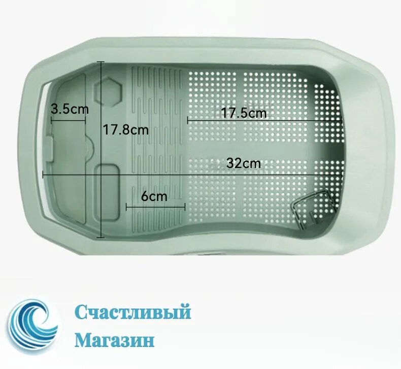 Террариум для черепах, аквариум для черепах, 35×23×16 см, ABS пластик, Green Красивый цвет T928 — фото 1