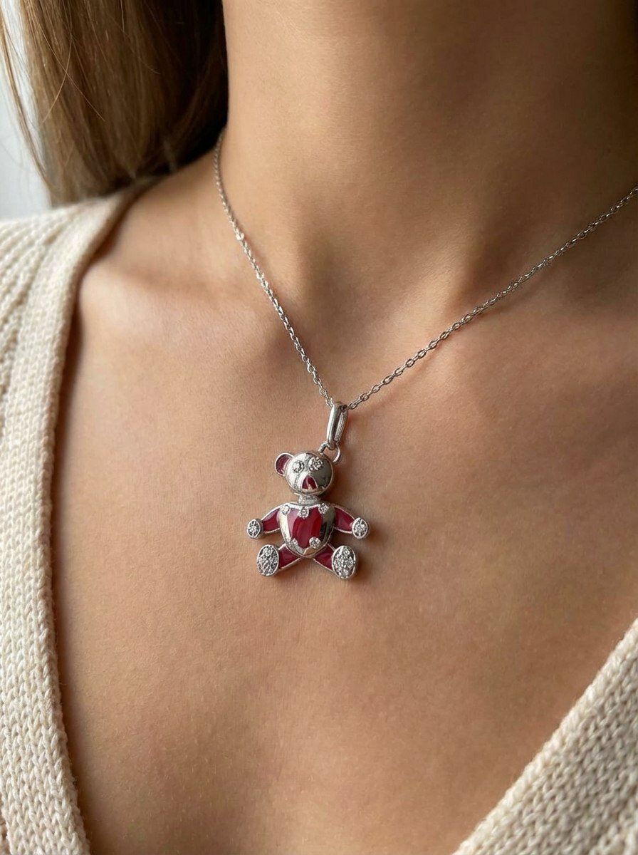 Колье, серебро, 925 проба, родирование, циркон