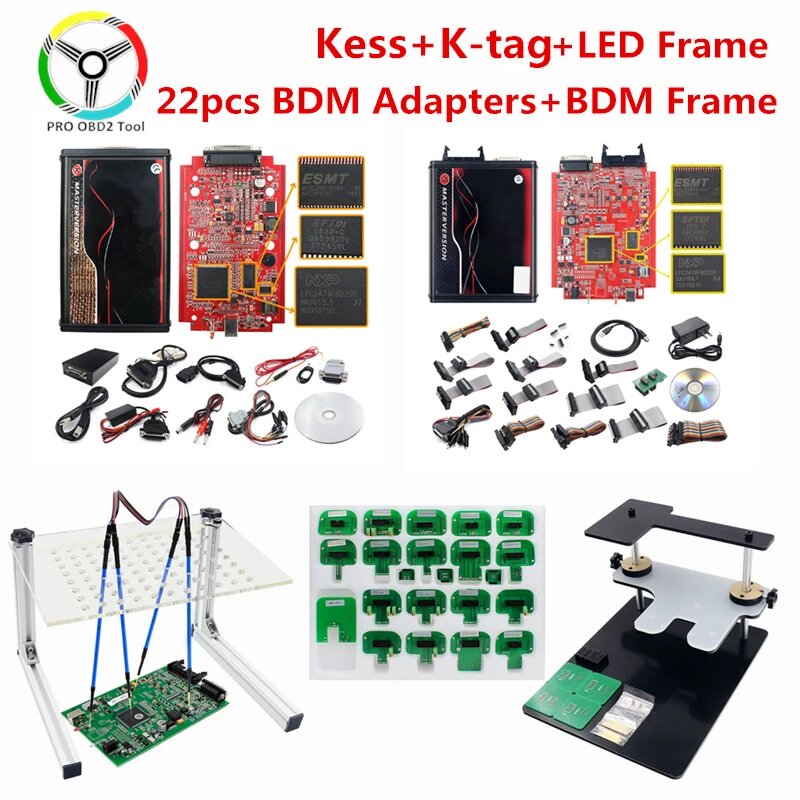Kess V5.017 BDM Frame + 22 адаптера, Red EU