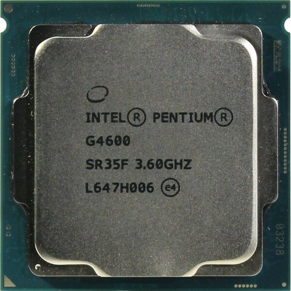 Процессор INTEL PENTIUM G4600 OEM (Socket 1151. 2-ядерный. 3600 МГц. Kaby Lake-S. Кэш L2 - 0.5 Мб. Кэш L3 - 3 Мб. Intel HD Graphics 630. 14 нм. 51 Вт)