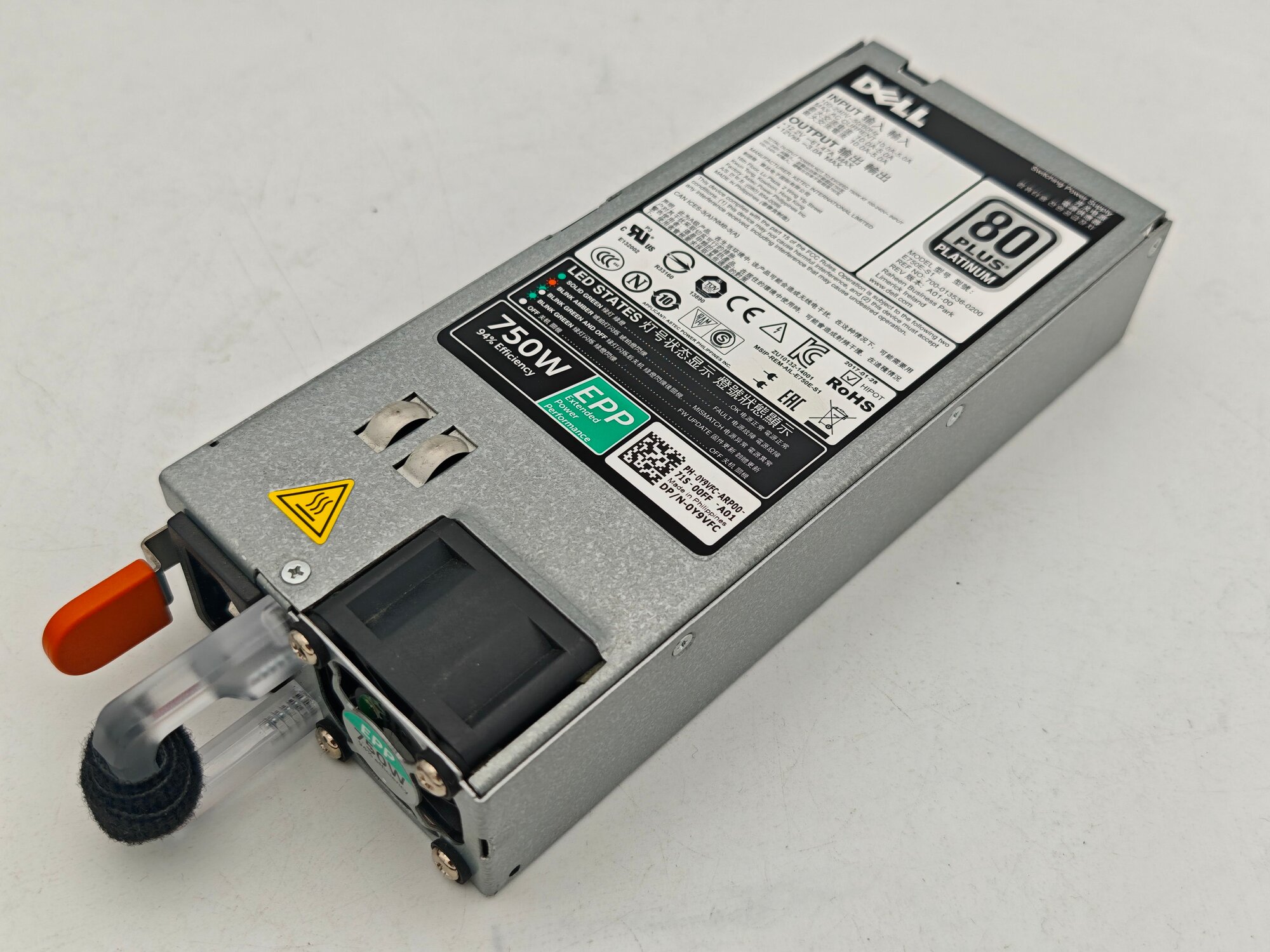 Блок питания dell 750W EPP 0Y9VFC