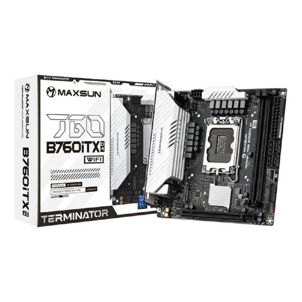 MAXSUN Материнская плата MS-Terminator B760ITX D4 WIFI V3 LGA 1700 2хDDR IV 2хM.2