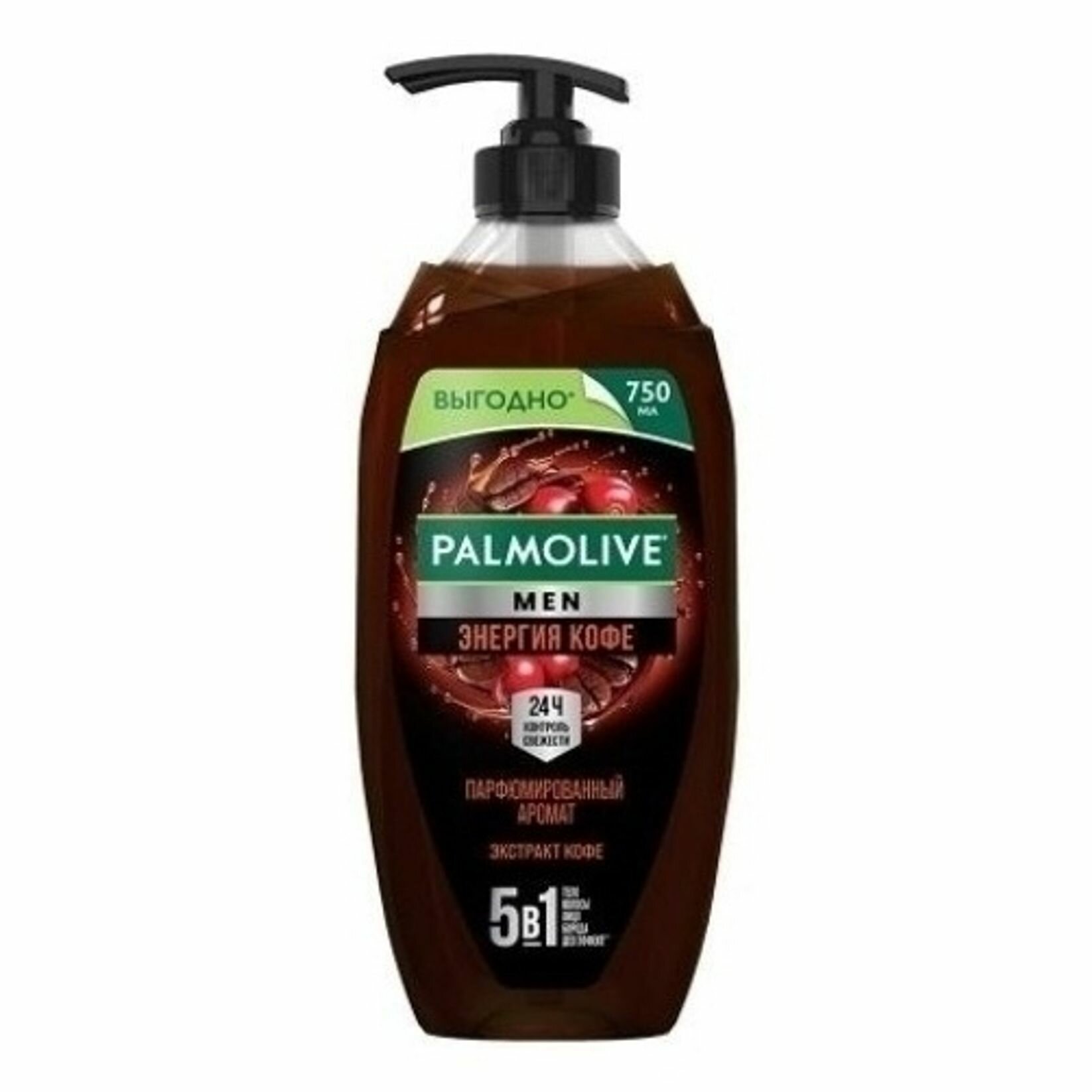 Гель для душа Palmolive Men Энергия кофе 5 в 1 750 мл