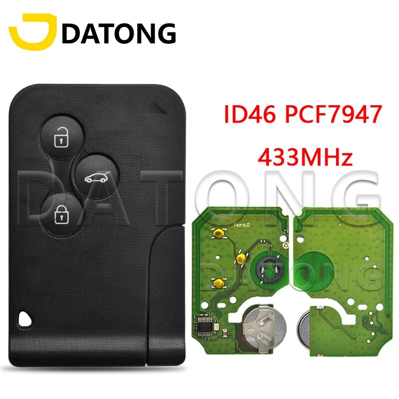 Чип Datong World ID46 PCF7947 433 МГц, ультразвуковой сварочный автомобильный пульт дистанционного управления для Renault Megane Scenic 2003-2008