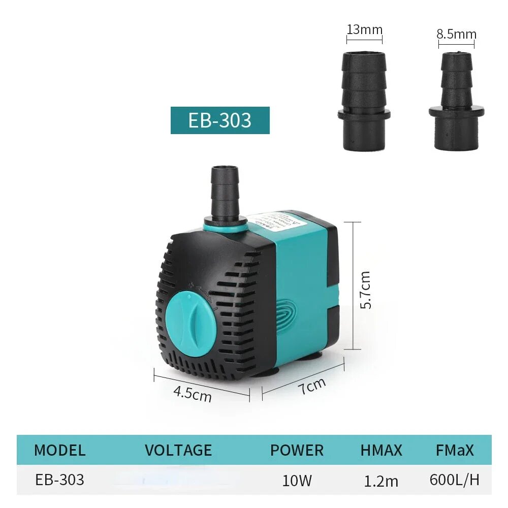 Подводный водопадный насос из резины 3-25 Вт EU Plug 220V 50HZ, 10W