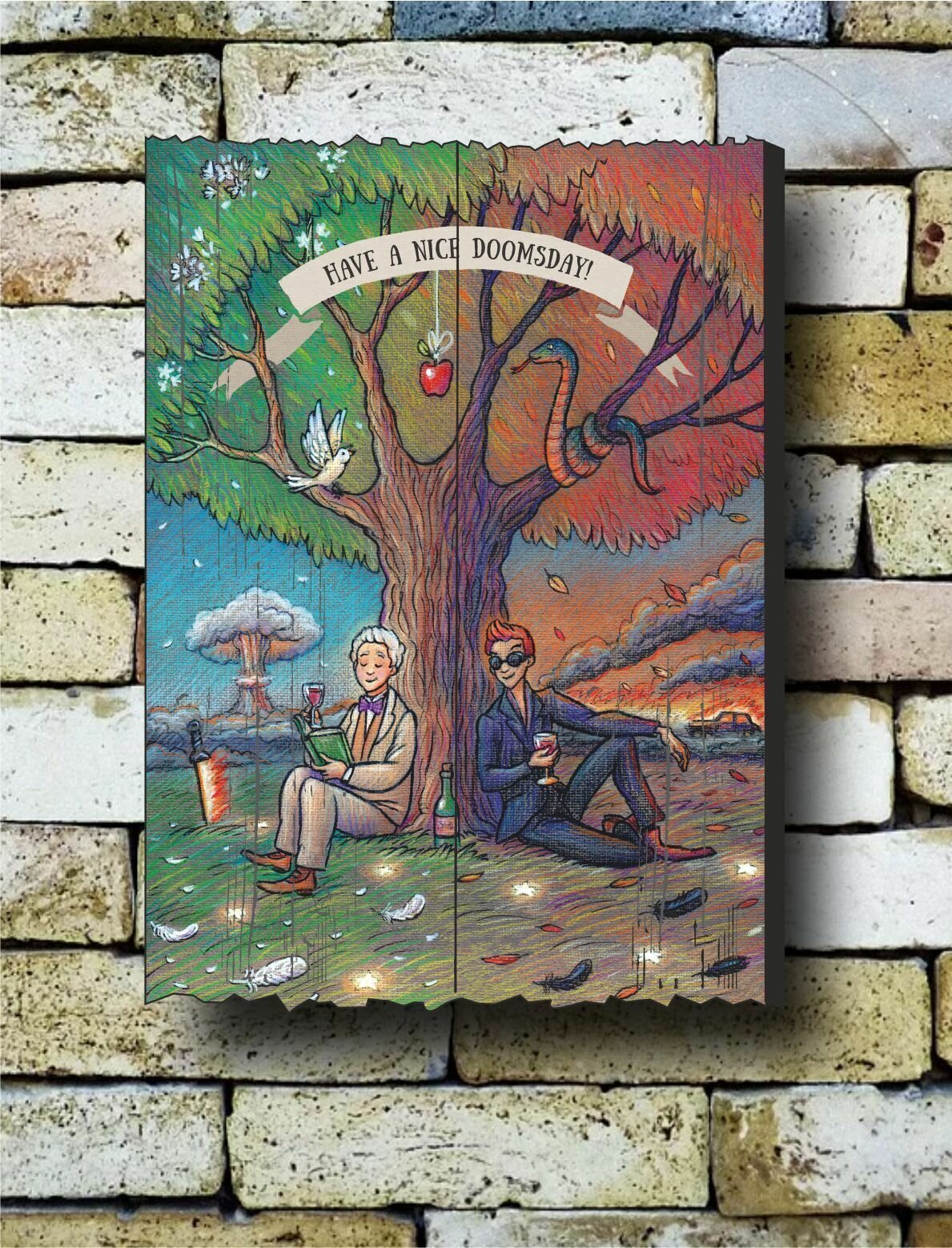 Картина на досках "Good omens. Благие знамения"