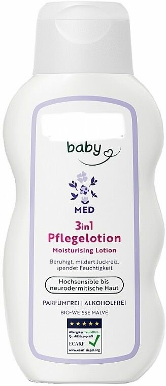 Увлажняющий лосьон Baby Med 3in1 с экстрактом белой мальвы. 200 мл. Швейцария.