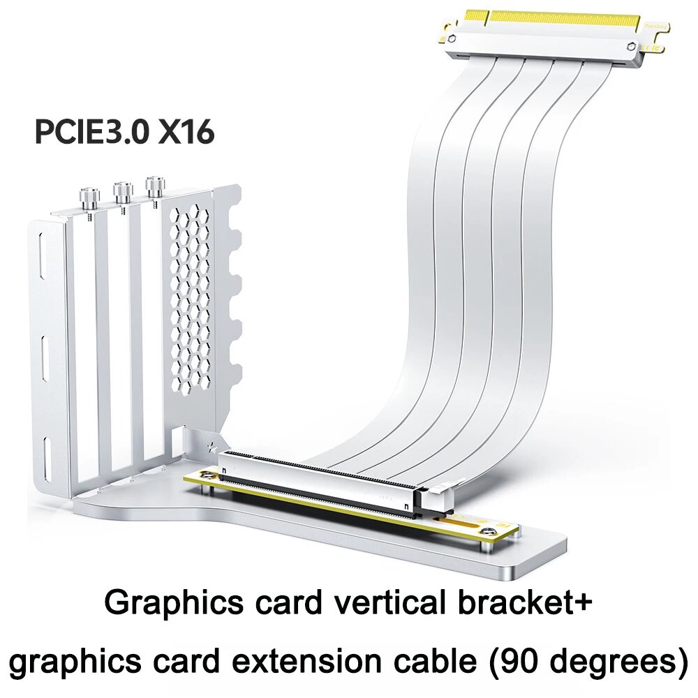 Вертикальный кронштейн для видеокарты PCI-E 4.0 200 мм PCI-E3.0-White