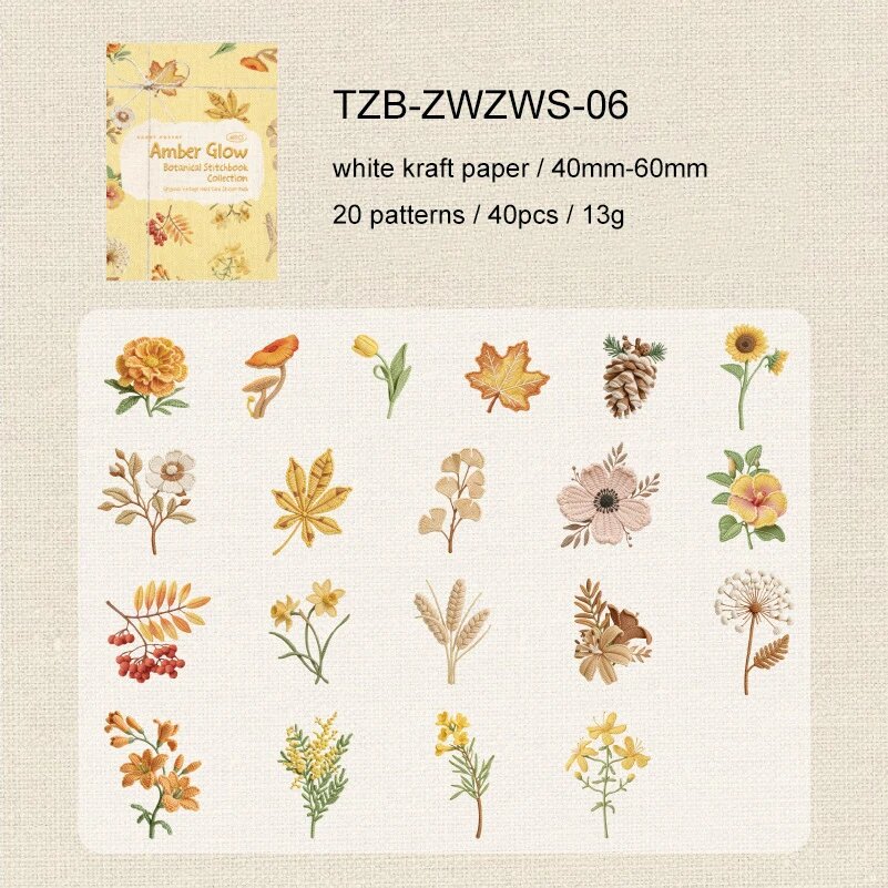 Набор для скрапбукинга JIANWU Plant Fabric: Винтажные цветочные пейзажи
