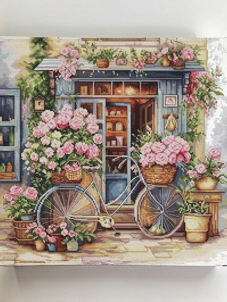 Набор для вышивки Amishop "Цветы и растения", 14CT, канва Aida 14, 200 x 200 стежков, 52 цветов, 36x36 см