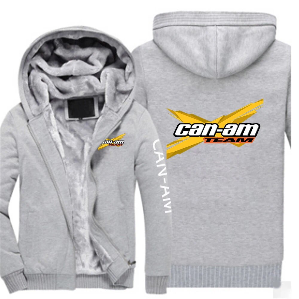 Серый утеплённый худи CAN-AM Team, размер L