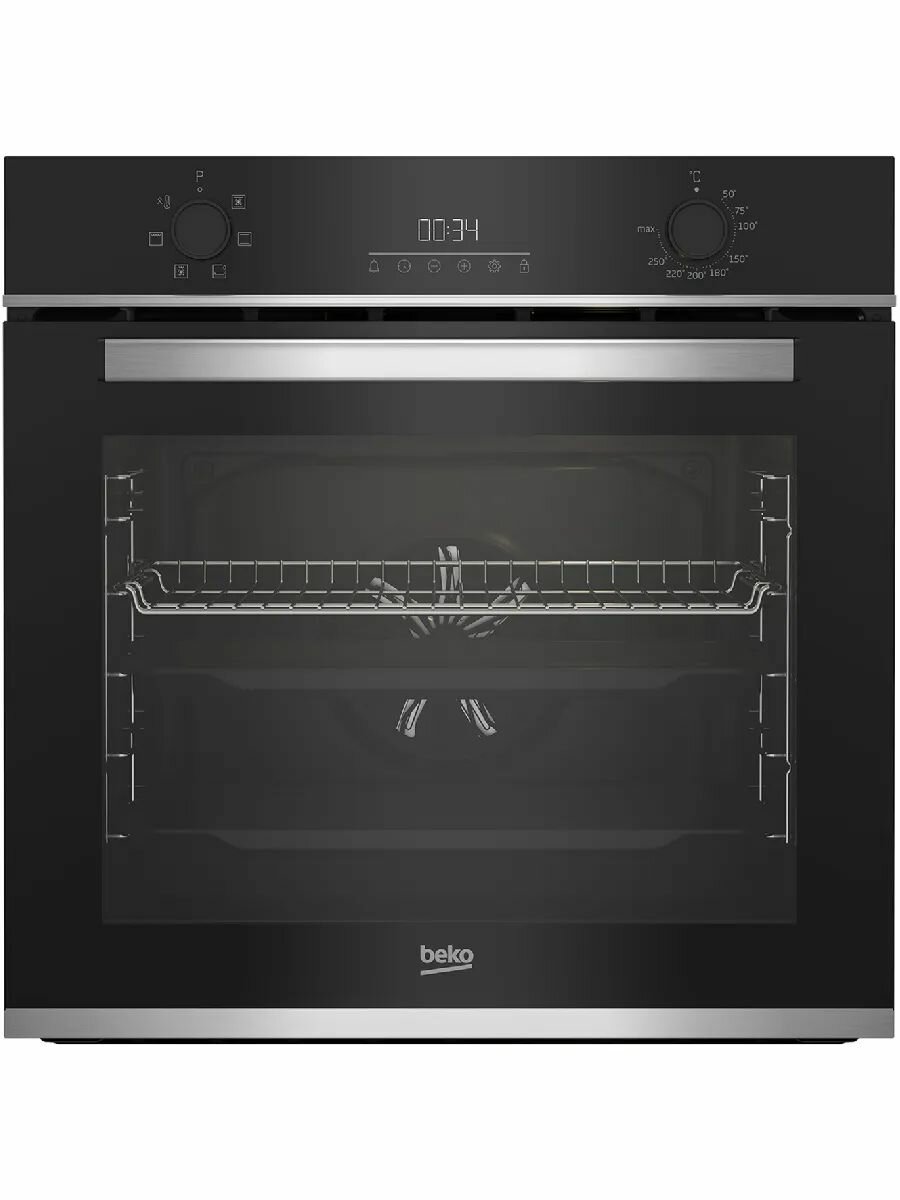 Духовой шкаф электрический Beko BBIE133002XD, 2400 Вт, 72 л, 6 режимов работы, гриль, конвекция, блокировка от детей, черный
