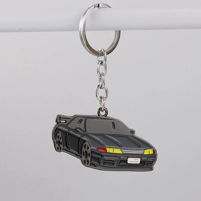 Металлический брелок для ключей с дизайном из Initial D AE86 и Mazda RX-7, JDM стиль, черный автомобильный аксессуар