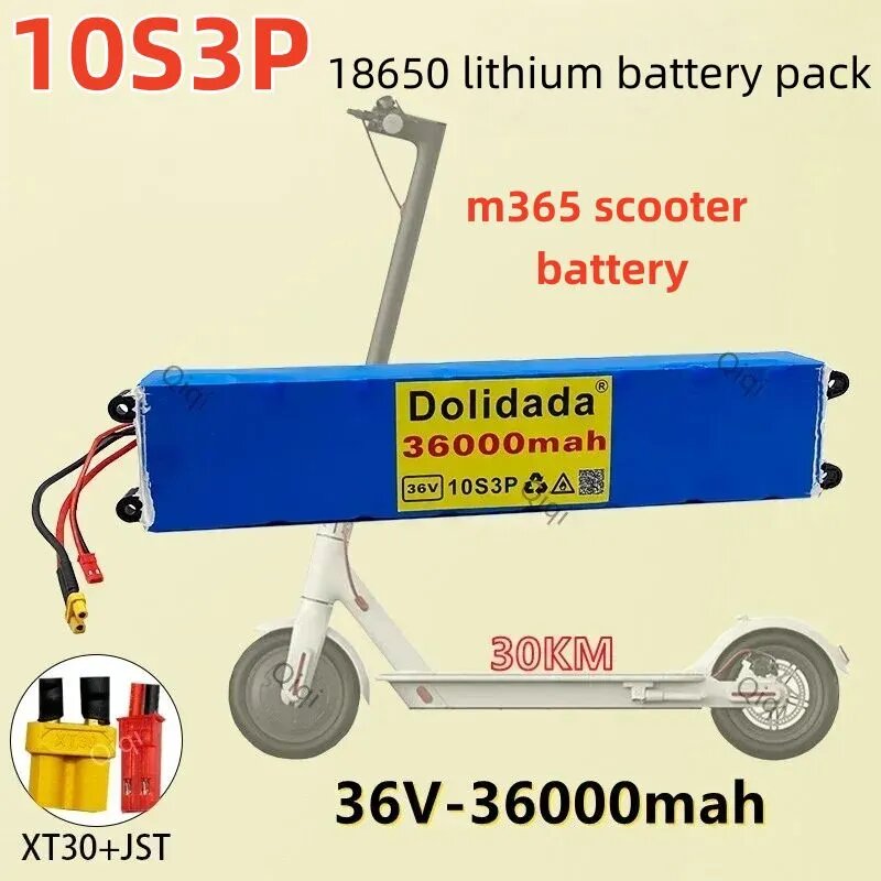 10S3P 36V 36000mAh аккумулятор для электрического скутера сумка 18650 аккумулятор M365 литий-ионный аккумулятор для электрического скутера самокат