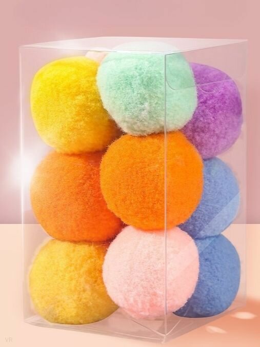 Игрушки для самостоятельной игры кошек, бесшумный вариант, однотонные, случайный набор, всего 12 штук. Игрушка с небольшой пружиной, не издаёт звуков, подходит для активных кошек