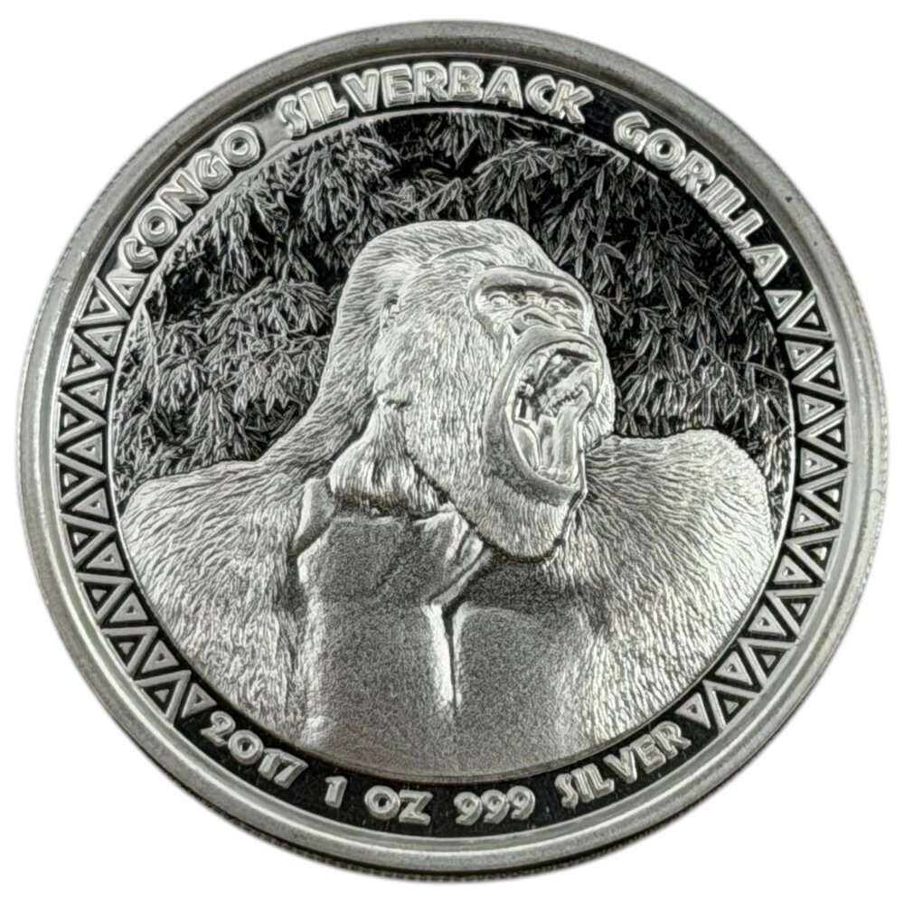 Республика Конго 5000 франков 2017 г. (Горилла) (Proof)