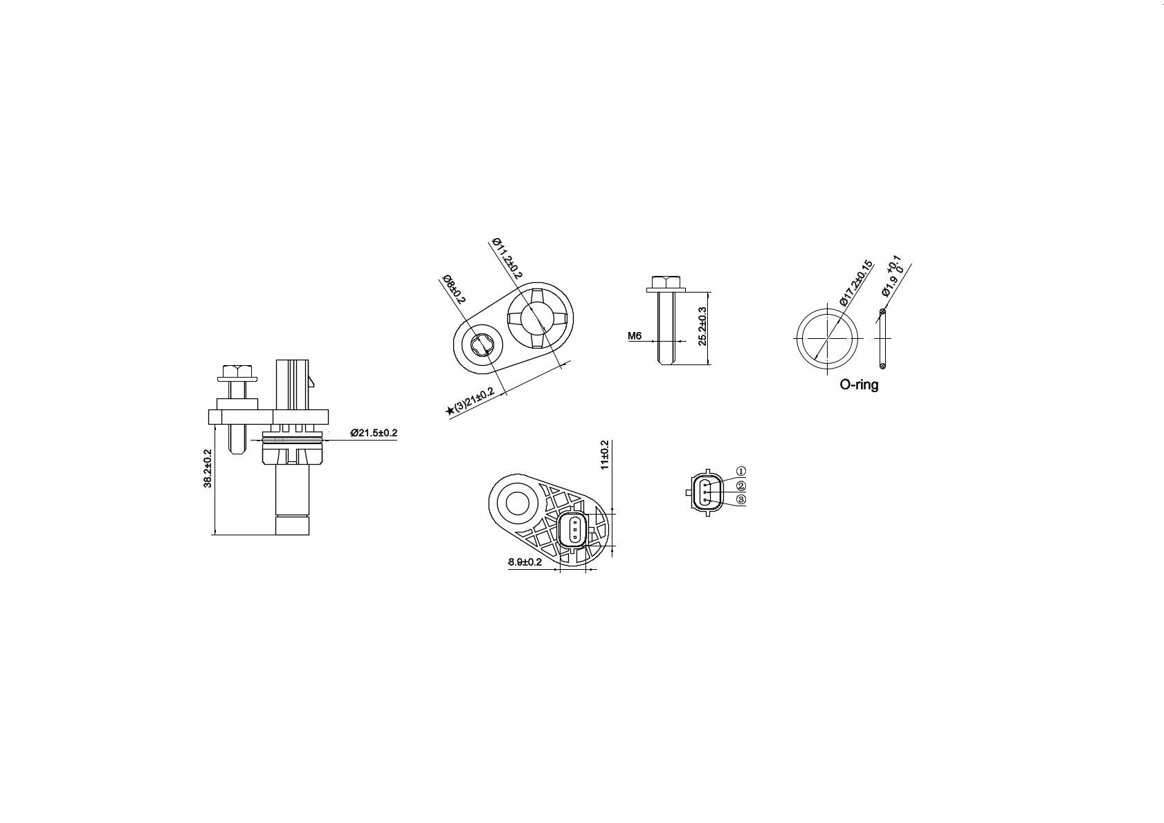Датчик положения коленвала Chevrolet Captiva (C100, C140) 06-, Opel Insignia A 08-, Suzuki Grand Vitara (JT, TE, TD) 09-