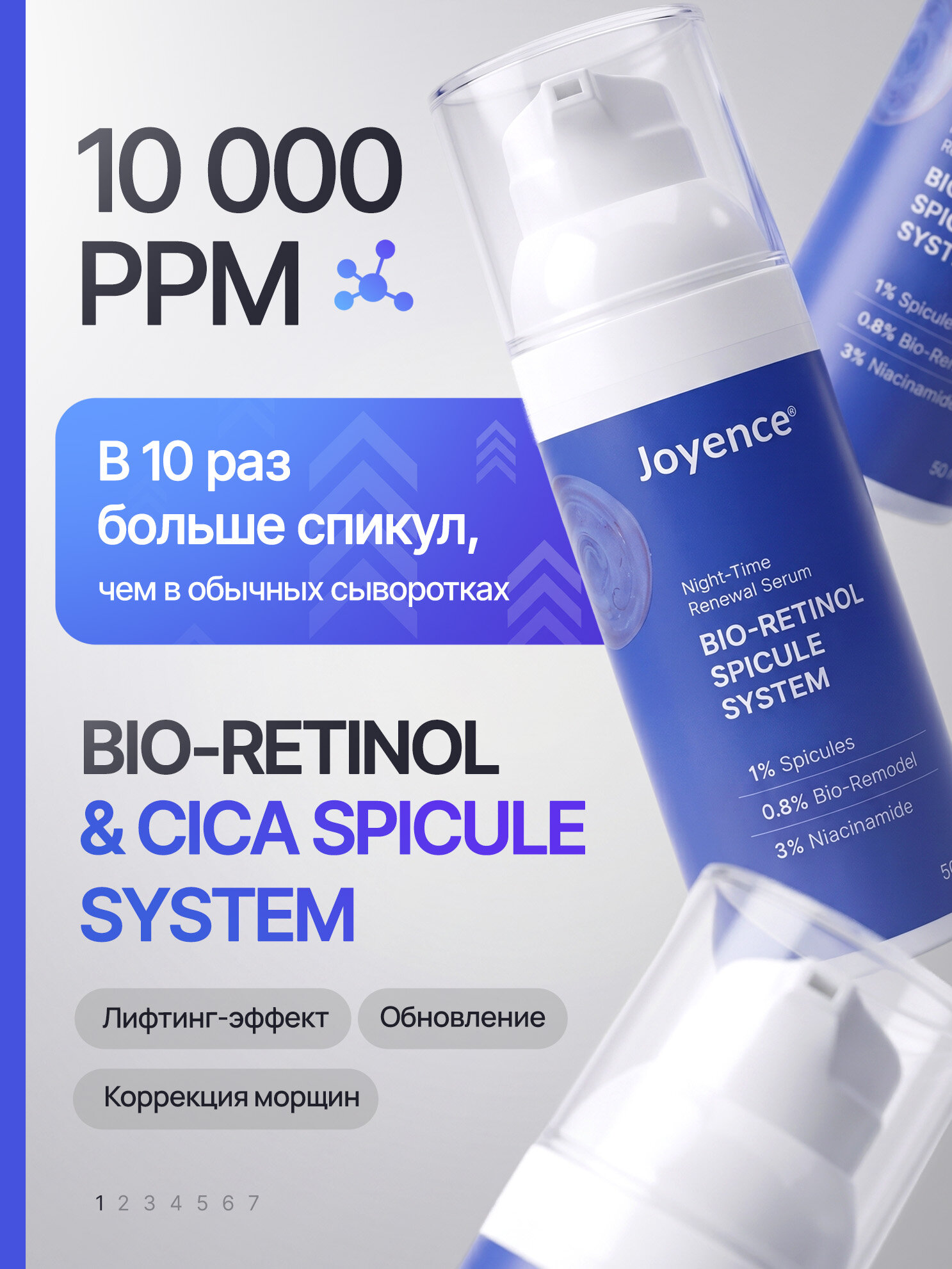 Сыворотка для лица с микроиглами (спикулами) - ретинол и бакучиол омолаживающая от морщин лифтинг анти-акне