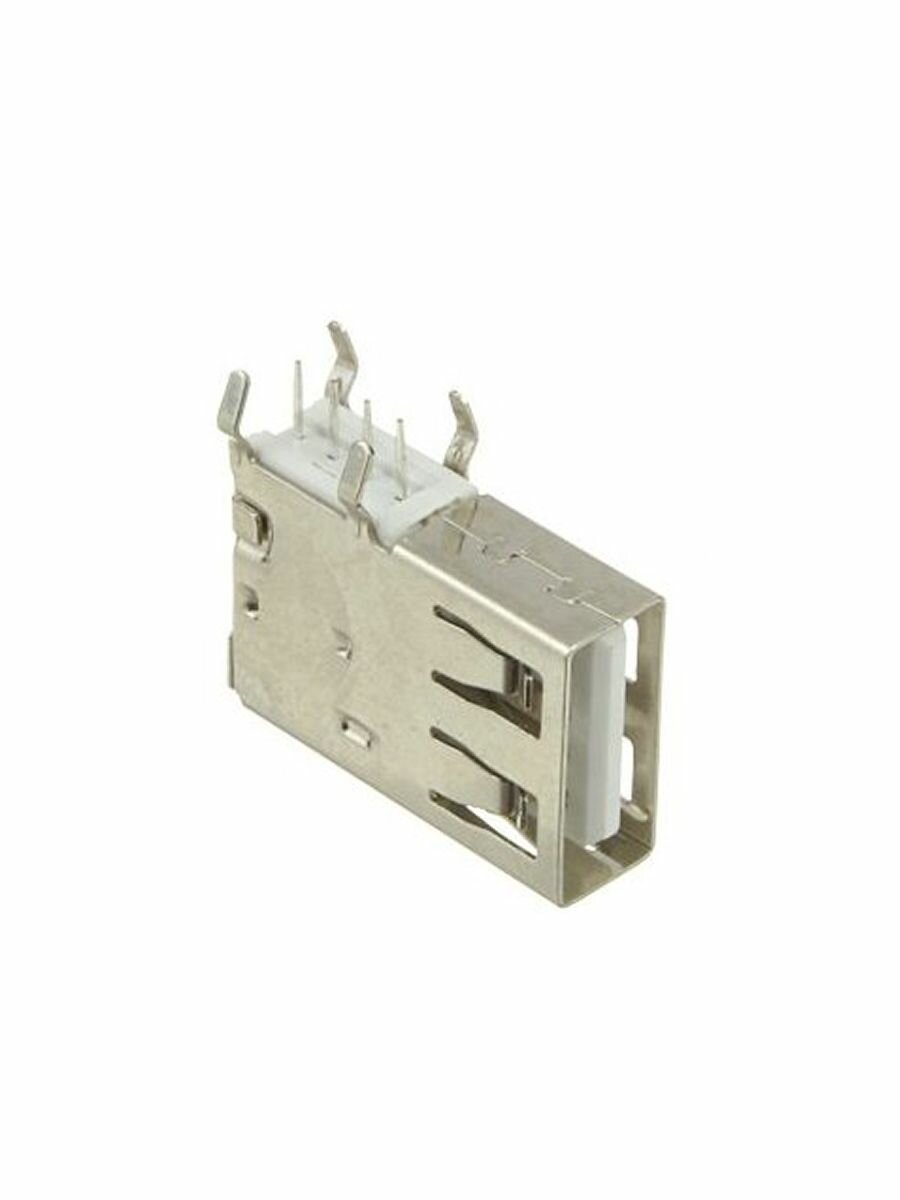 Разъем USB(G) типа А, версия 2.0, 4 вывода, белый, 6*13*19 угловой