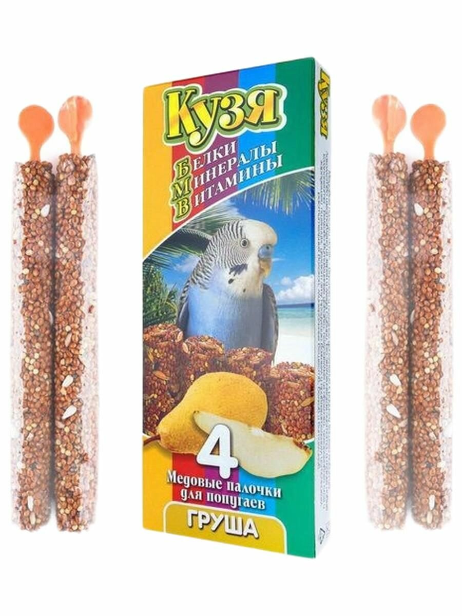 Медовые палочки для попугаев БМВ Груша 4шт