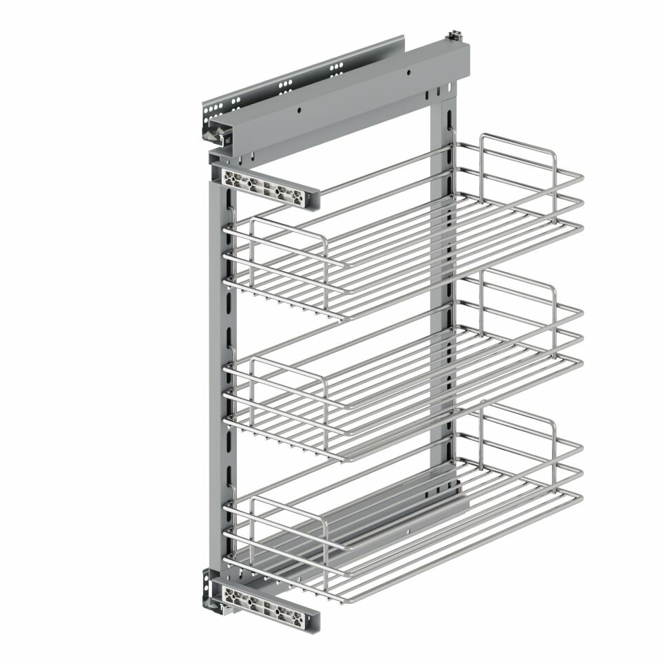 Бутылочница 3-х. ярусная, в модуль 250 мм (205х470х635) направляющие BLUM