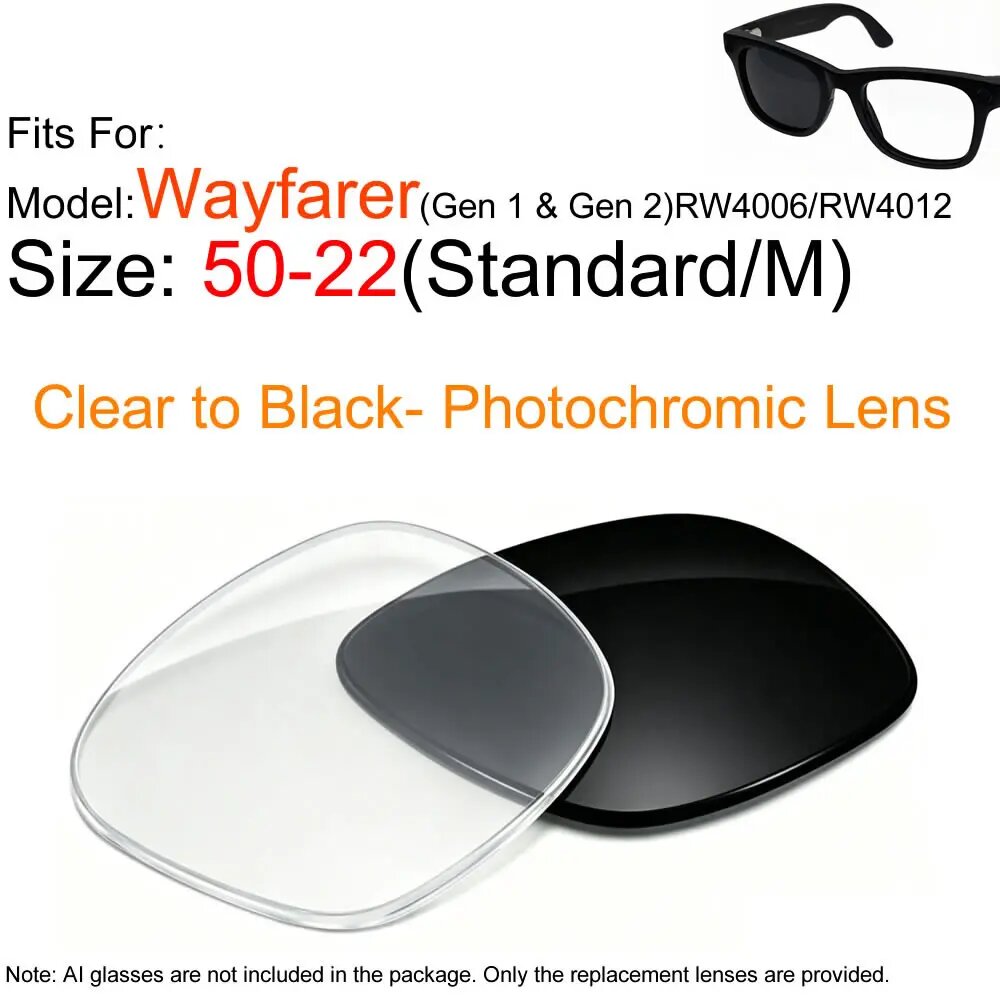 Сменные линзы фотохромные Ray-Ban Wayfarer Black