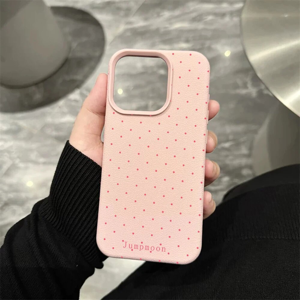 Чехол для телефона с силиконовым покрытием и узором в виде точек Pink-SCZ032514, For iphone 15 Pro