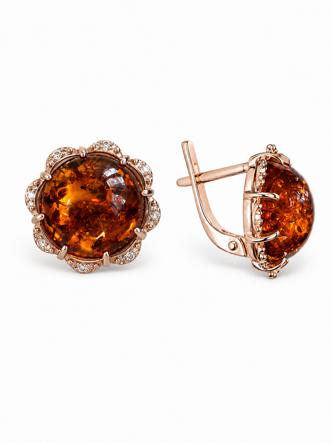 Серьги Давыдов, серебро, 925 проба, золочение, янтарь