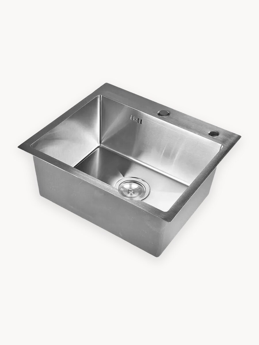 Мойка для кухни STEIN 60х45 из нержавеющей стали, сатинированная, с сифоном ведерко ST36045