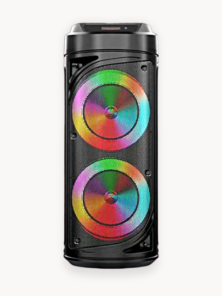 Большая беспроводная портативная Bluetooth колонка 6212, Светомузыка, Караоке, LED подсветка, 3000 mAh, AUX, USB, Черный