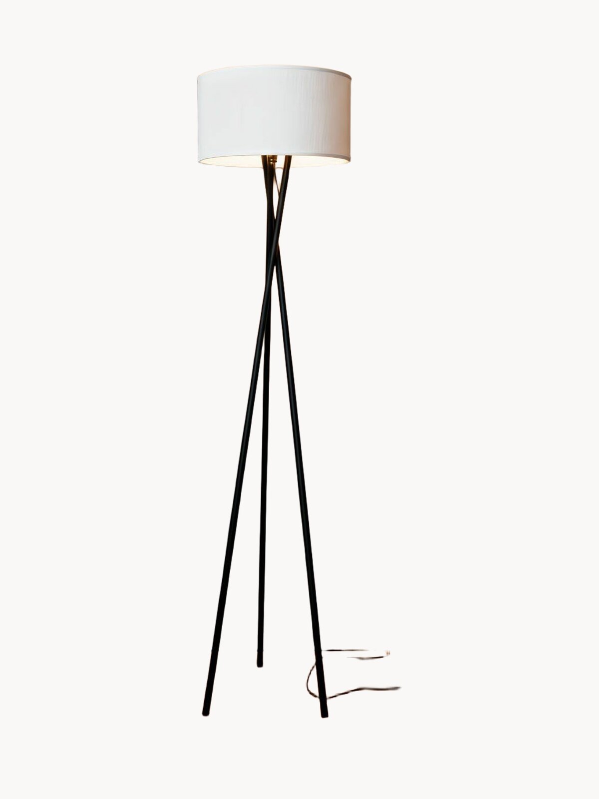 Торшер напольный современный с абажуром в спальню, гостиную , белый