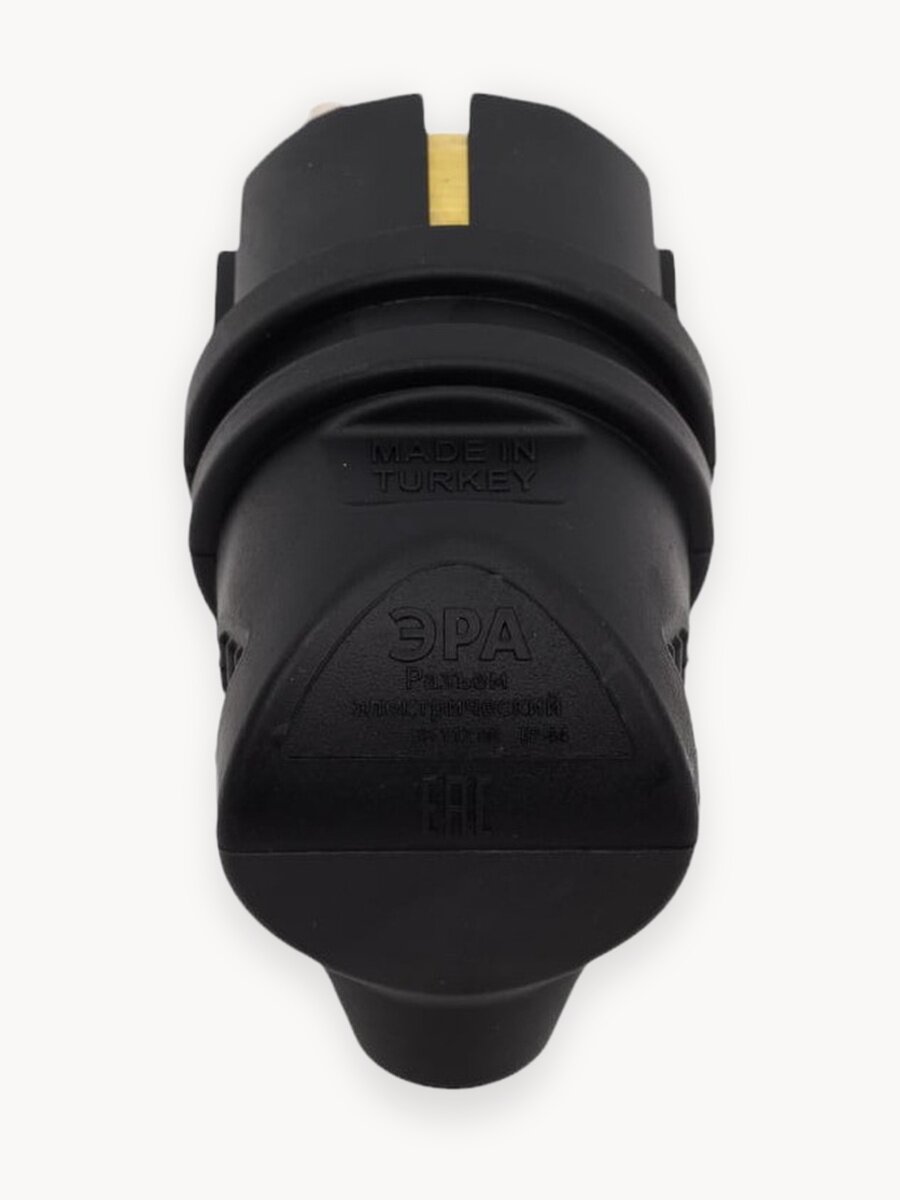 Каучуковая вилка ЭРА V9BIP44 с/з, 90 градусов 16A, IP44, черная Б0044542, черная