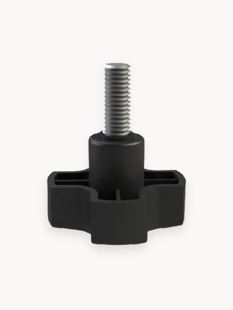 Винт-Фиксатор с резьбой М6х20, с барашковой головкой, черный, 4шт